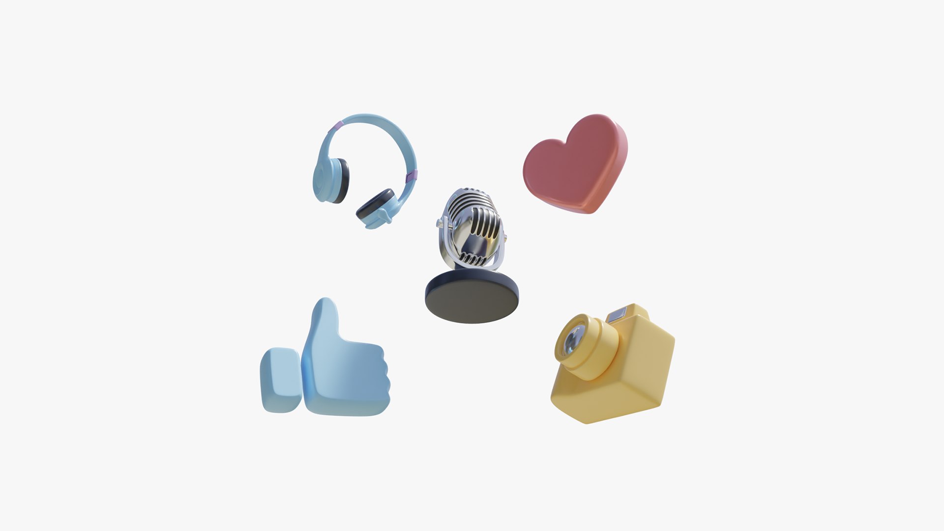 Content Creator Icons 3D Model - TurboSquid 1929751