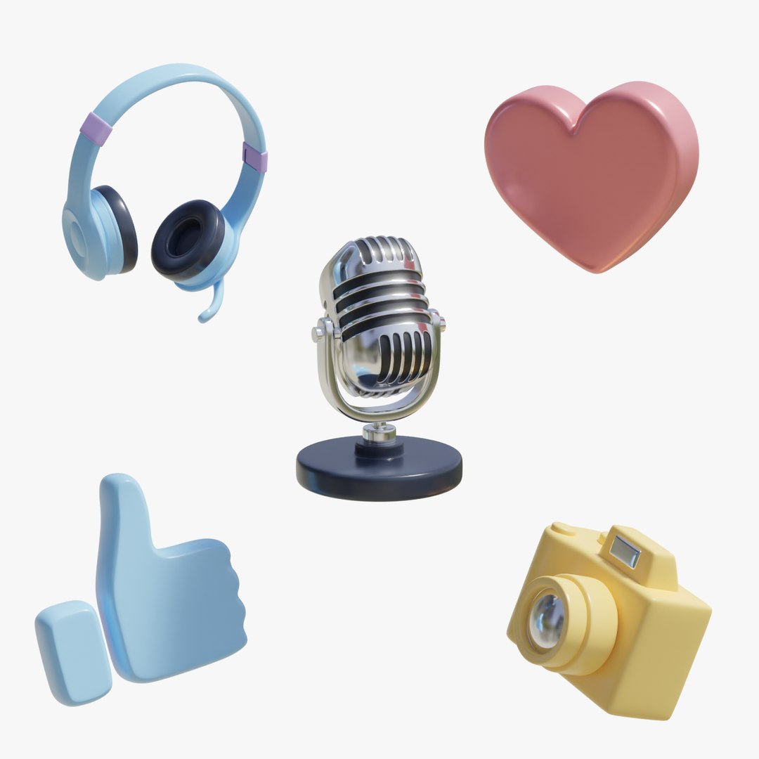 Content Creator Icons 3D Model - TurboSquid 1929751