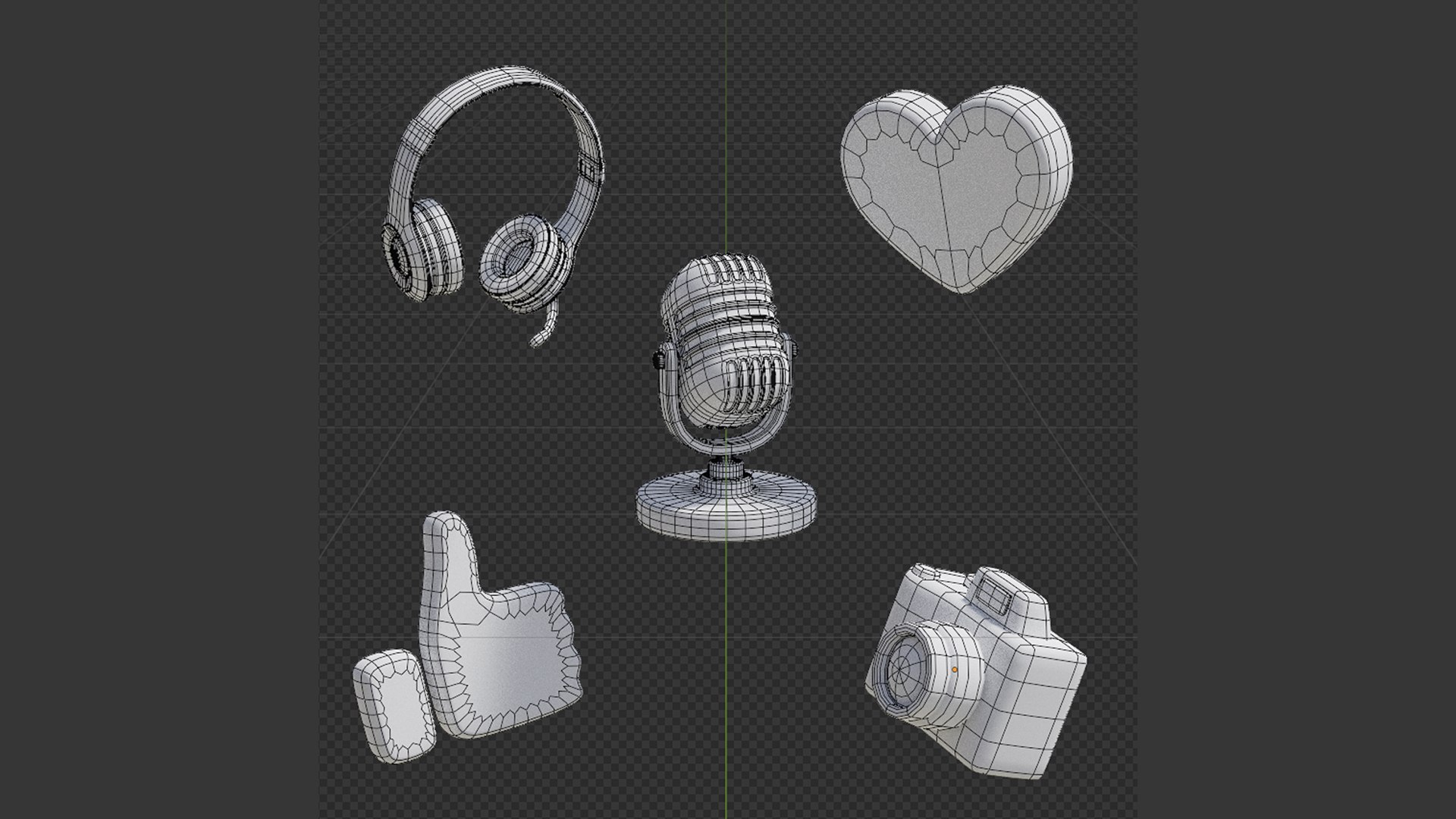 Content Creator Icons 3D Model - TurboSquid 1929751