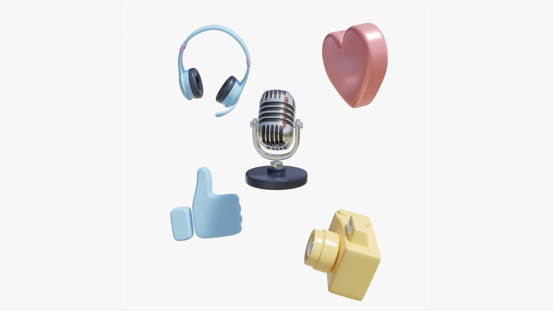 Content Creator Icons 3D Model - TurboSquid 1929751