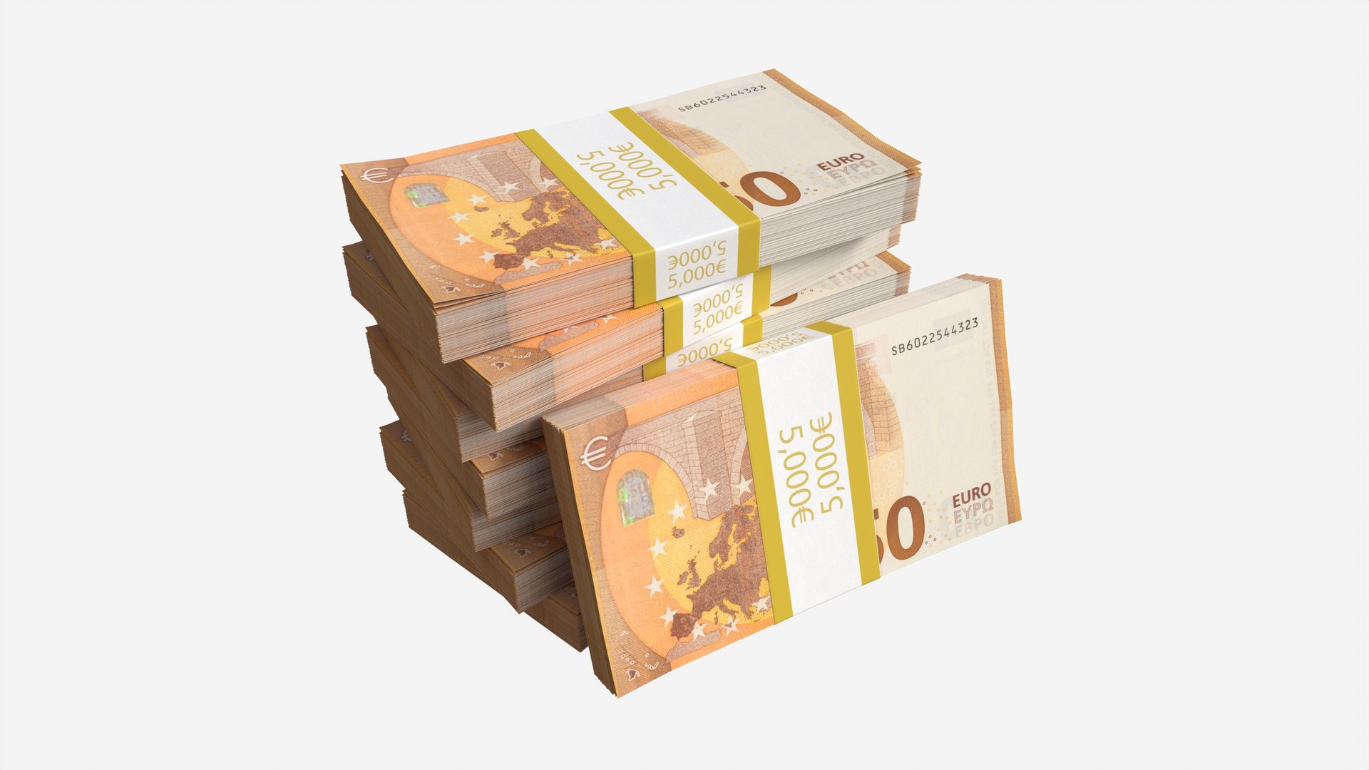 Euro Banknote Bundles Medium Set Model - TurboSquid 2107413