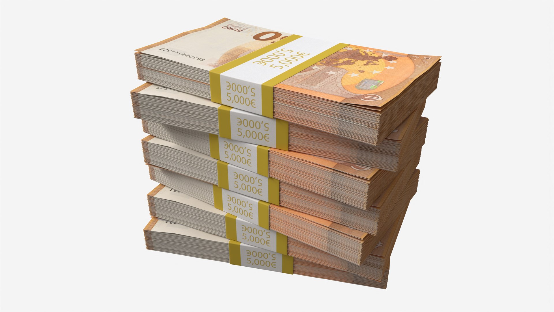Euro Banknote Bundles Medium Set Model - TurboSquid 2107413