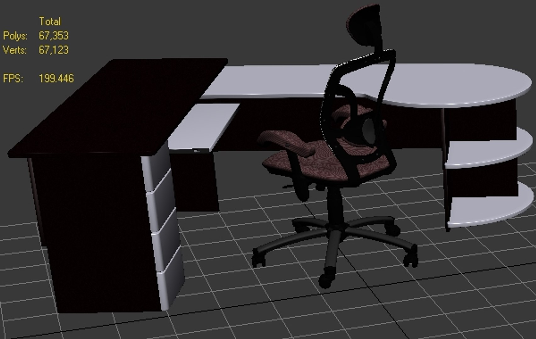 3d model office desk