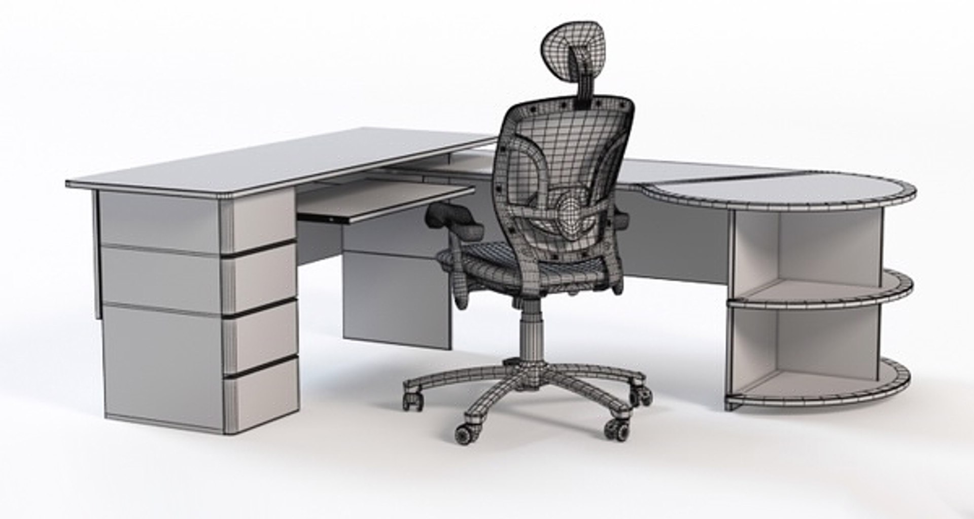 3d model office desk