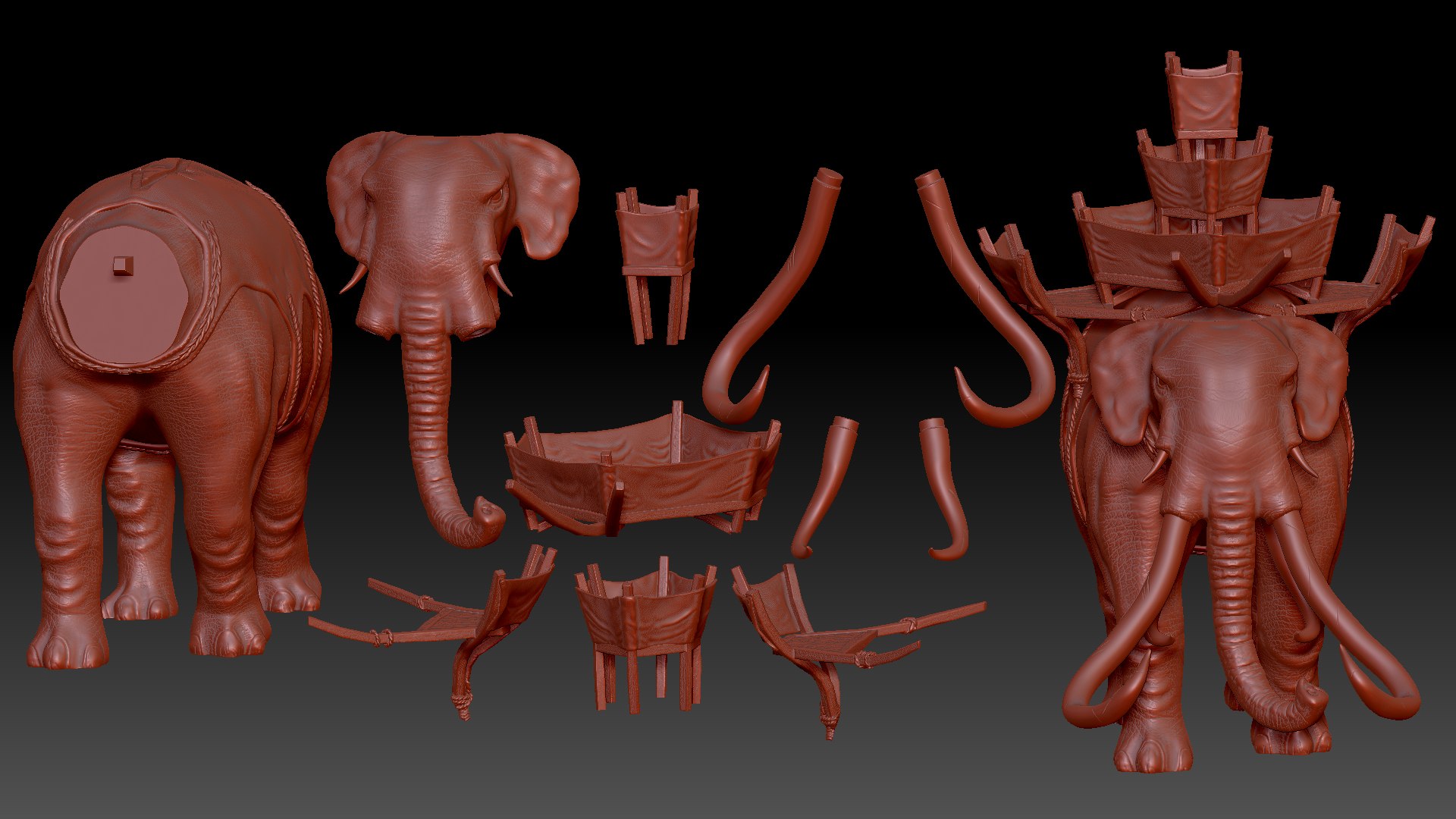 3D War Elephants model - TurboSquid 1953451