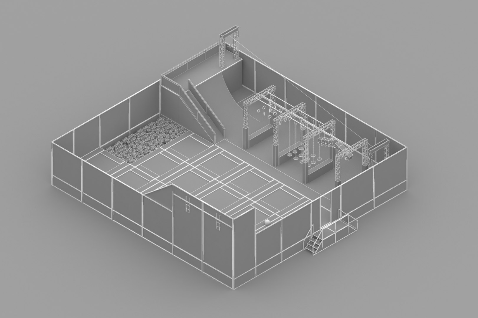 3D Model Trampoline Park - TurboSquid 1892600