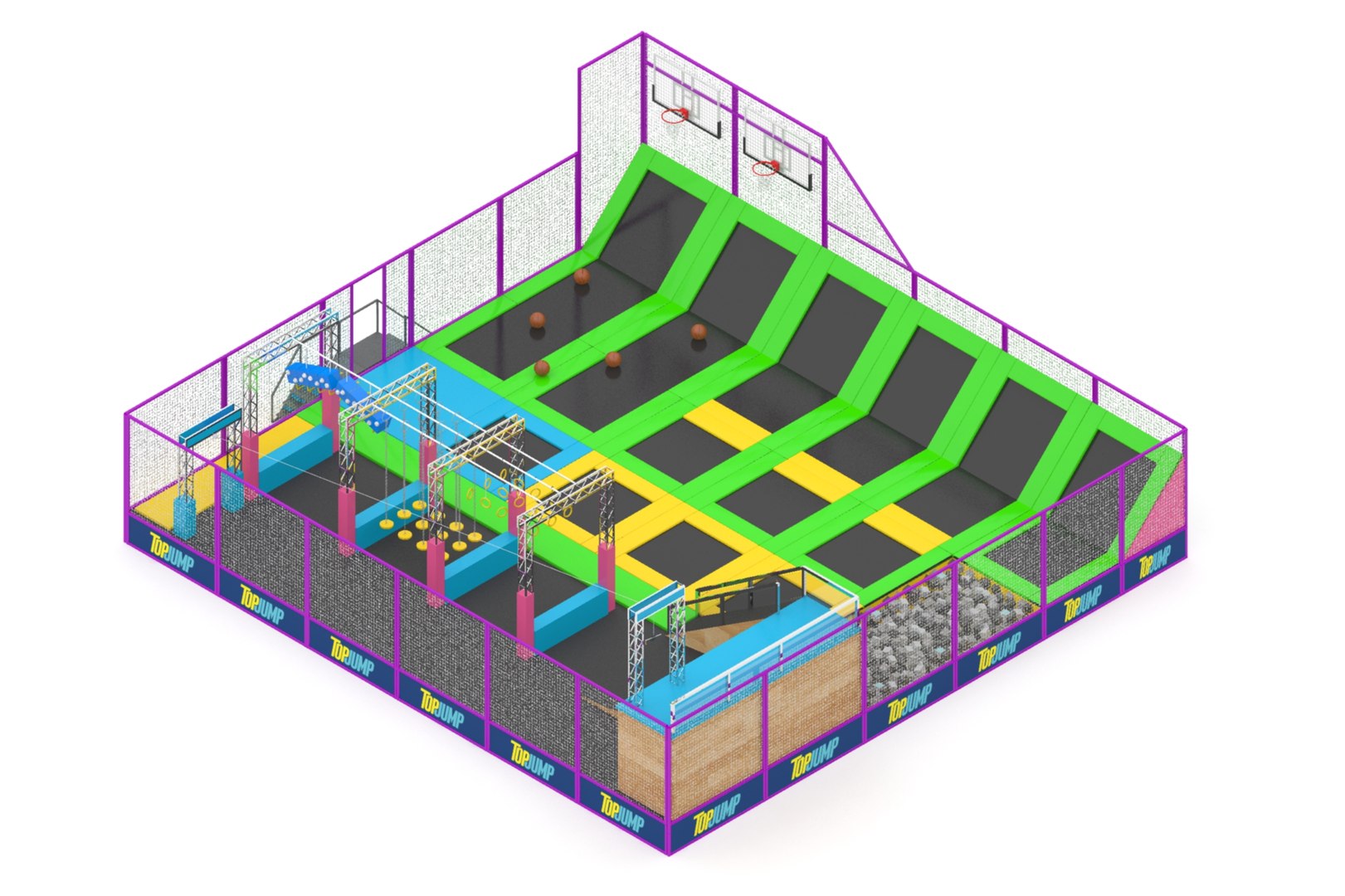 3D Model Trampoline Park - TurboSquid 1892600
