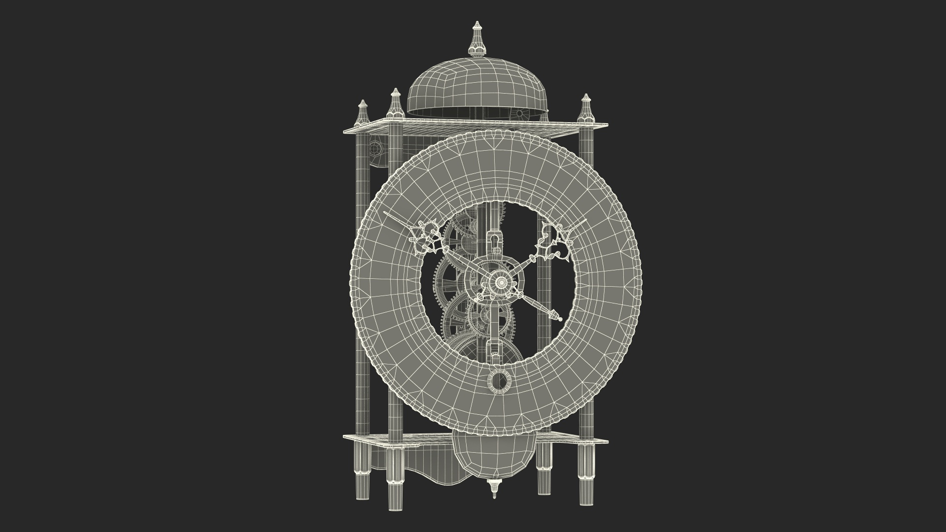 Open Mechanical Skeleton Clock Model - TurboSquid 2280768
