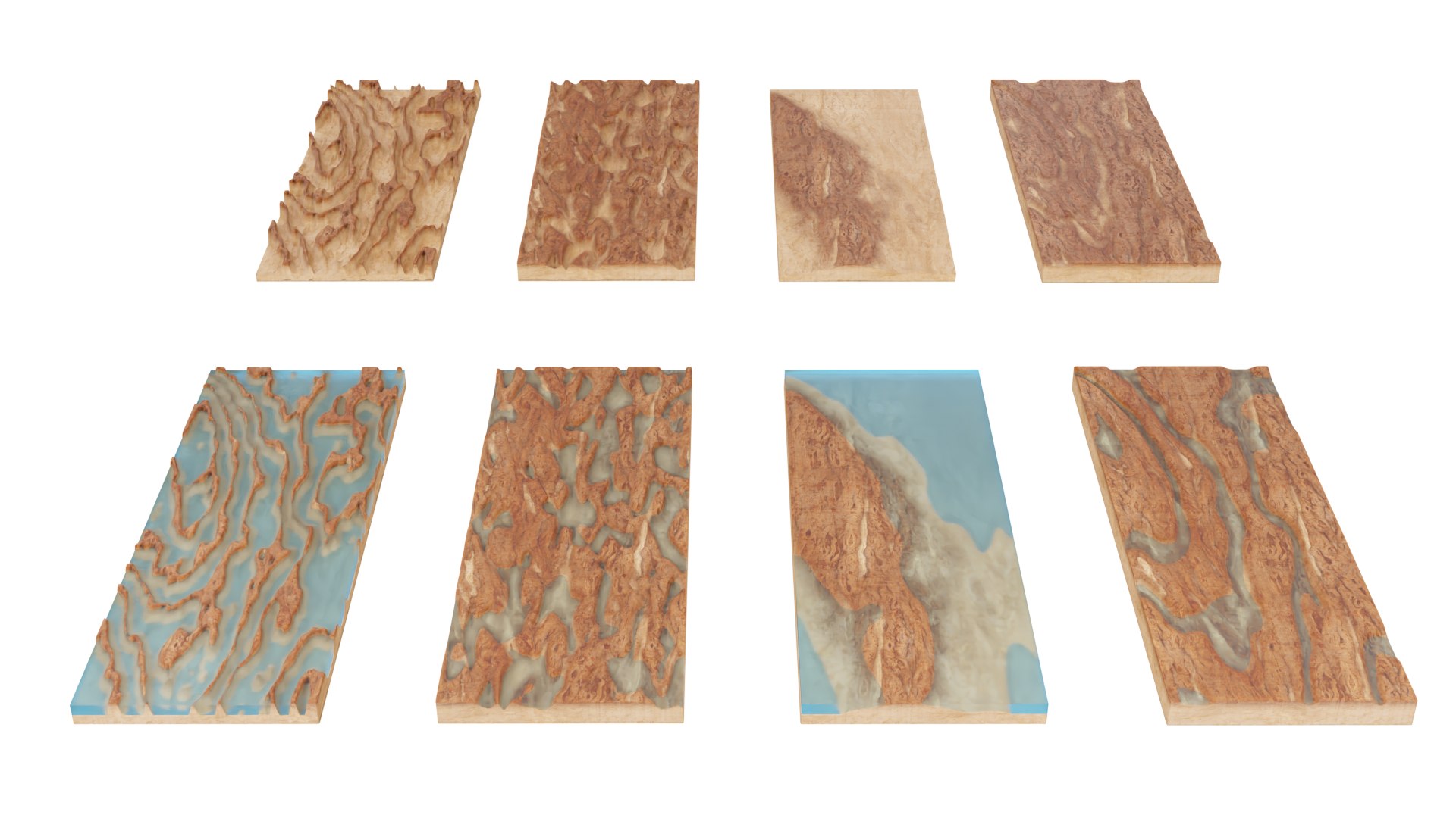 3D Resin Wood Table Panel modern abstract style SET - TurboSquid 1812351