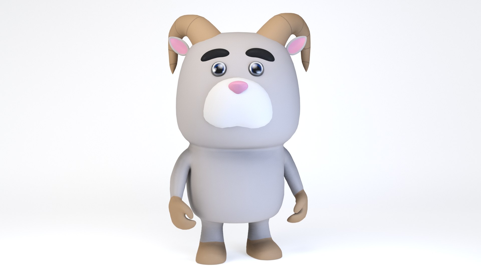 Cartoonish Humanoid Ram Character 3D - TurboSquid 2251244