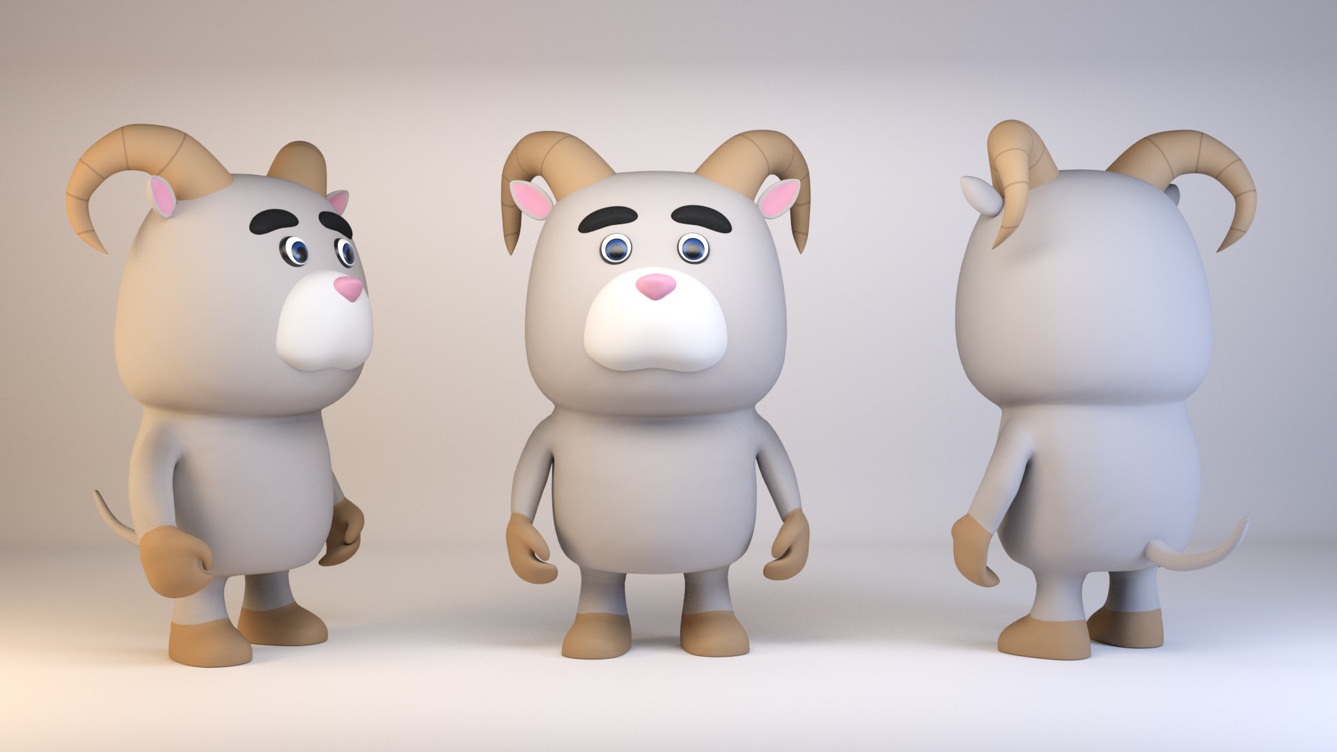 Cartoonish Humanoid Ram Character 3D - TurboSquid 2251244