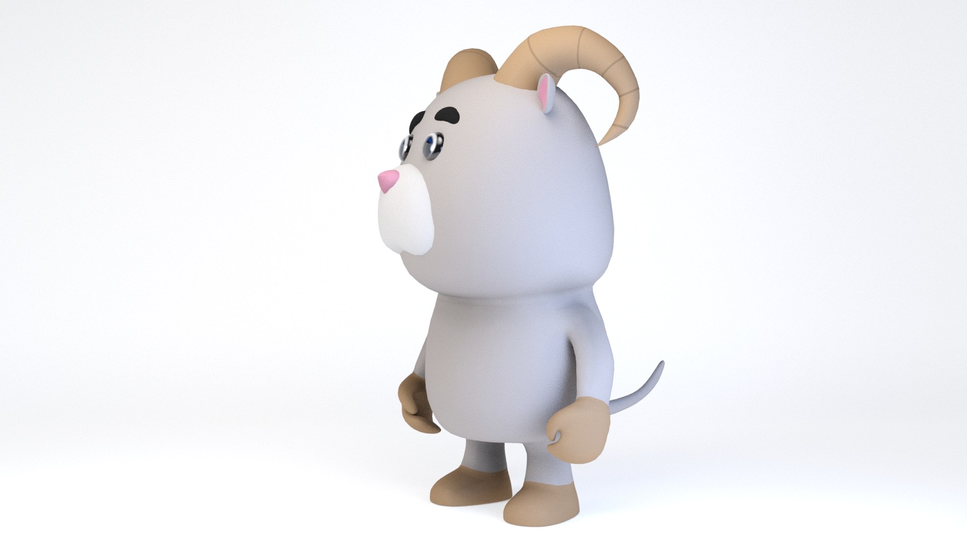 Cartoonish Humanoid Ram Character 3D - TurboSquid 2251244