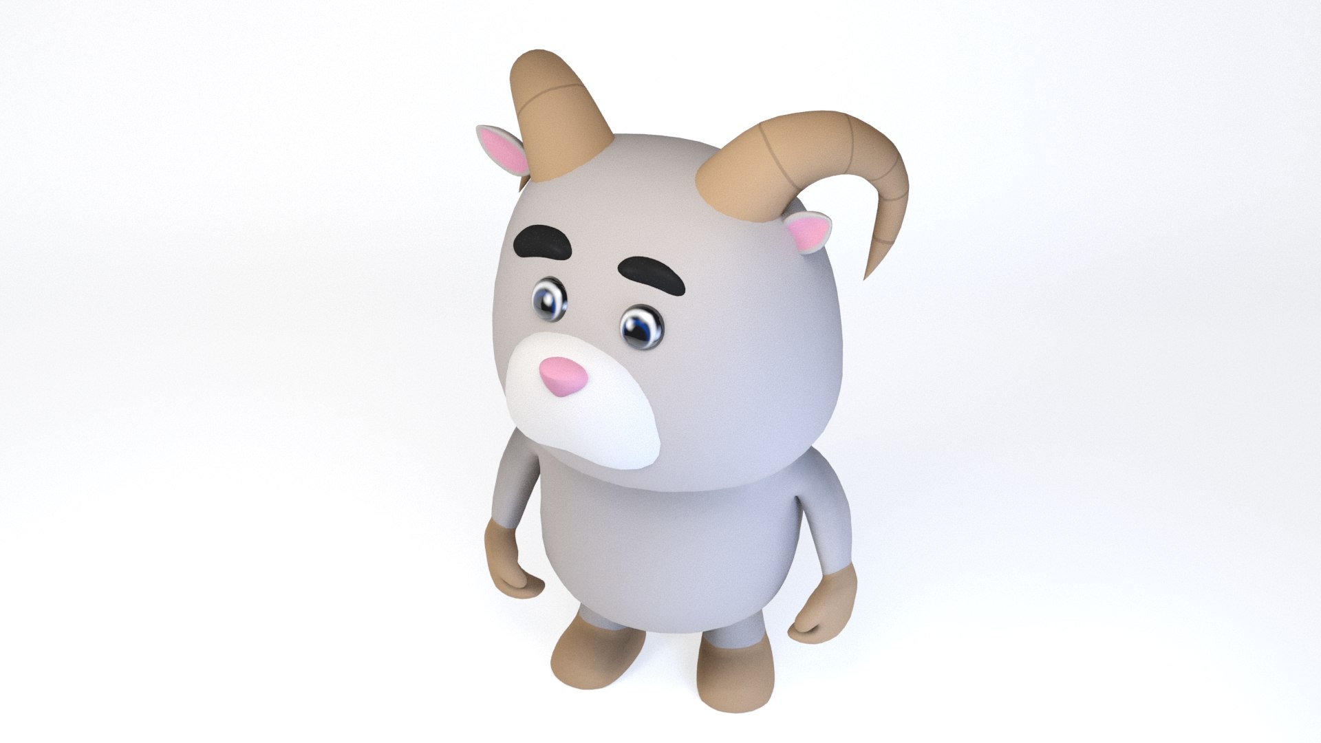 Cartoonish Humanoid Ram Character 3D - TurboSquid 2251244