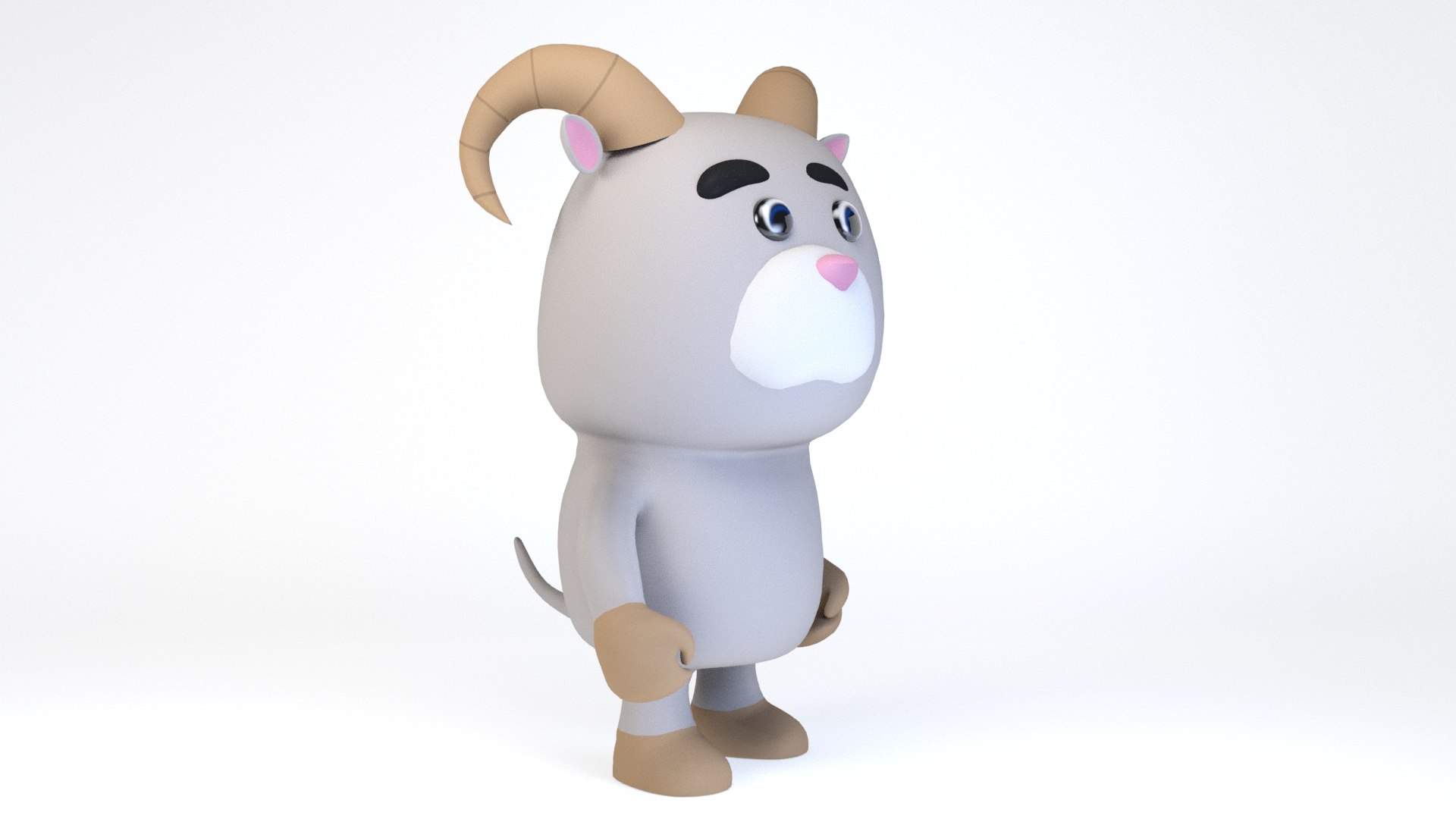 Cartoonish Humanoid Ram Character 3D - TurboSquid 2251244