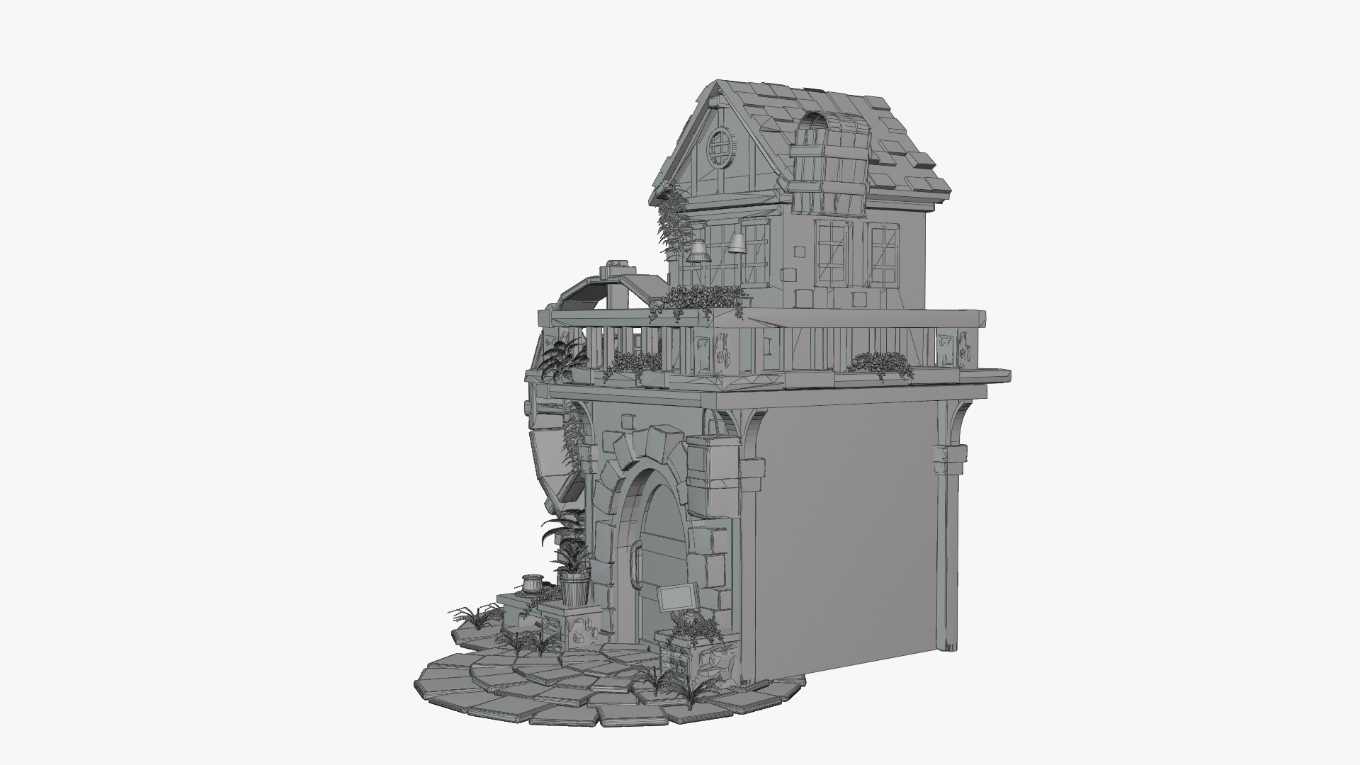 3D Low Poly Cartoon Water Pump Building - TurboSquid 2240533