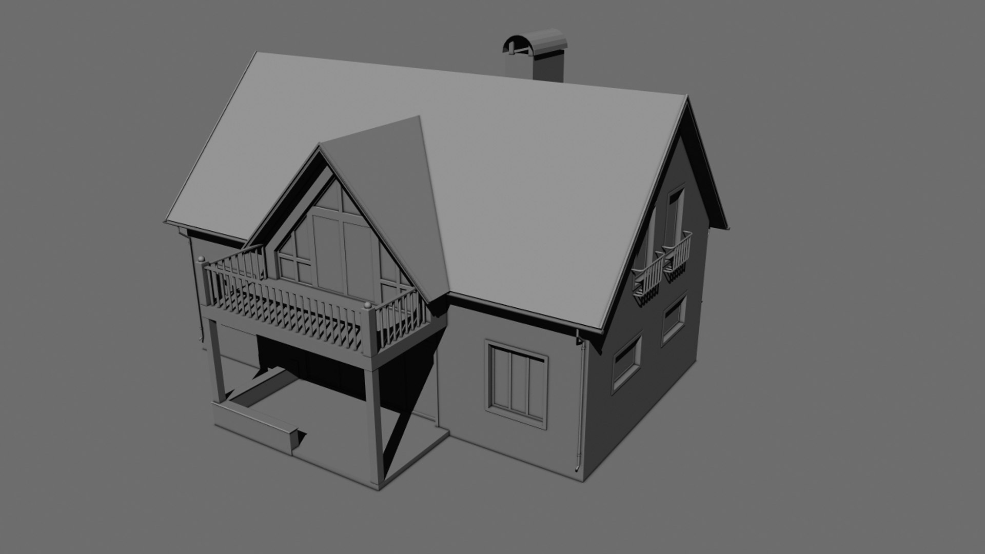 3d small cottage model
