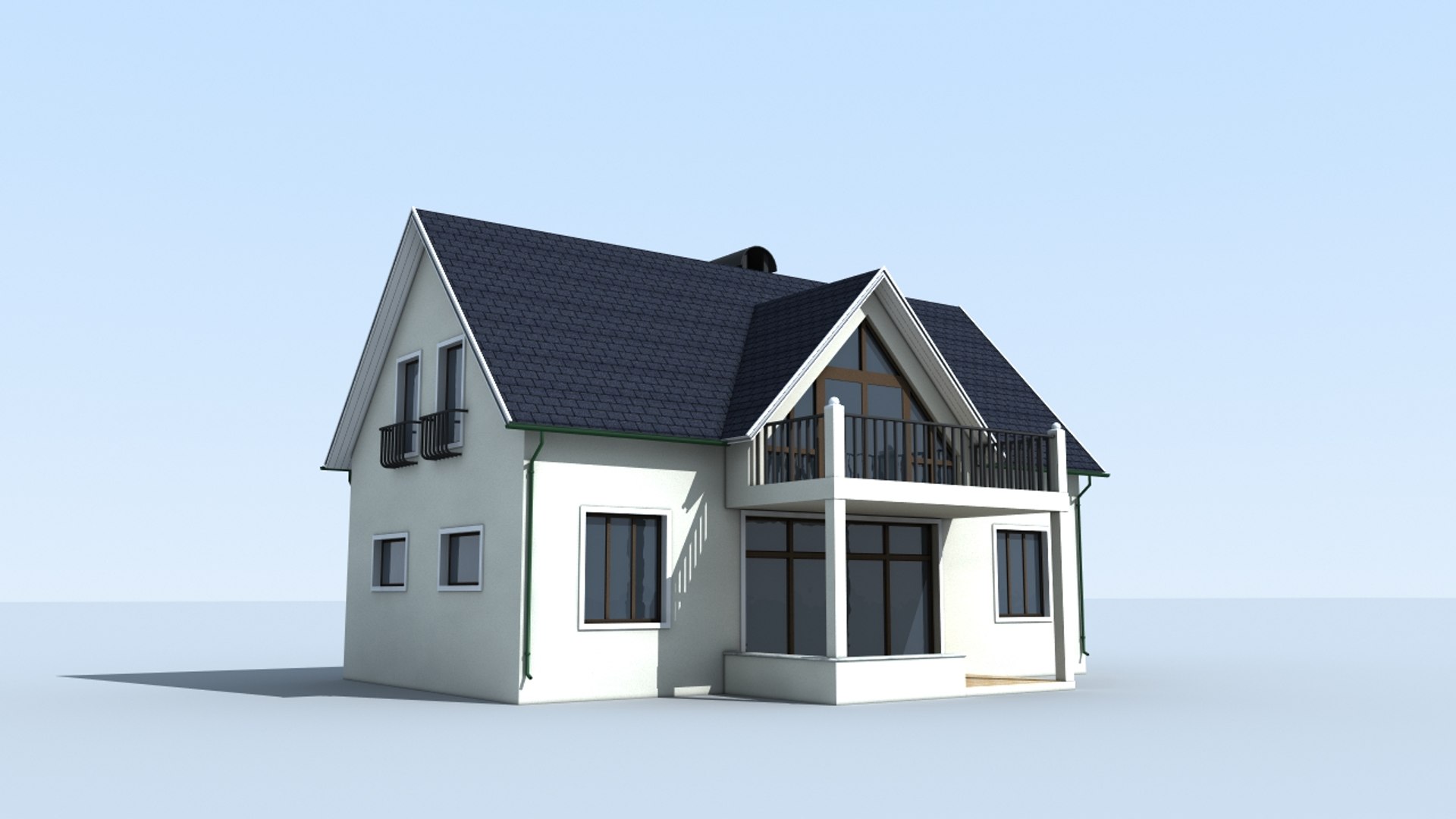 3d small cottage model
