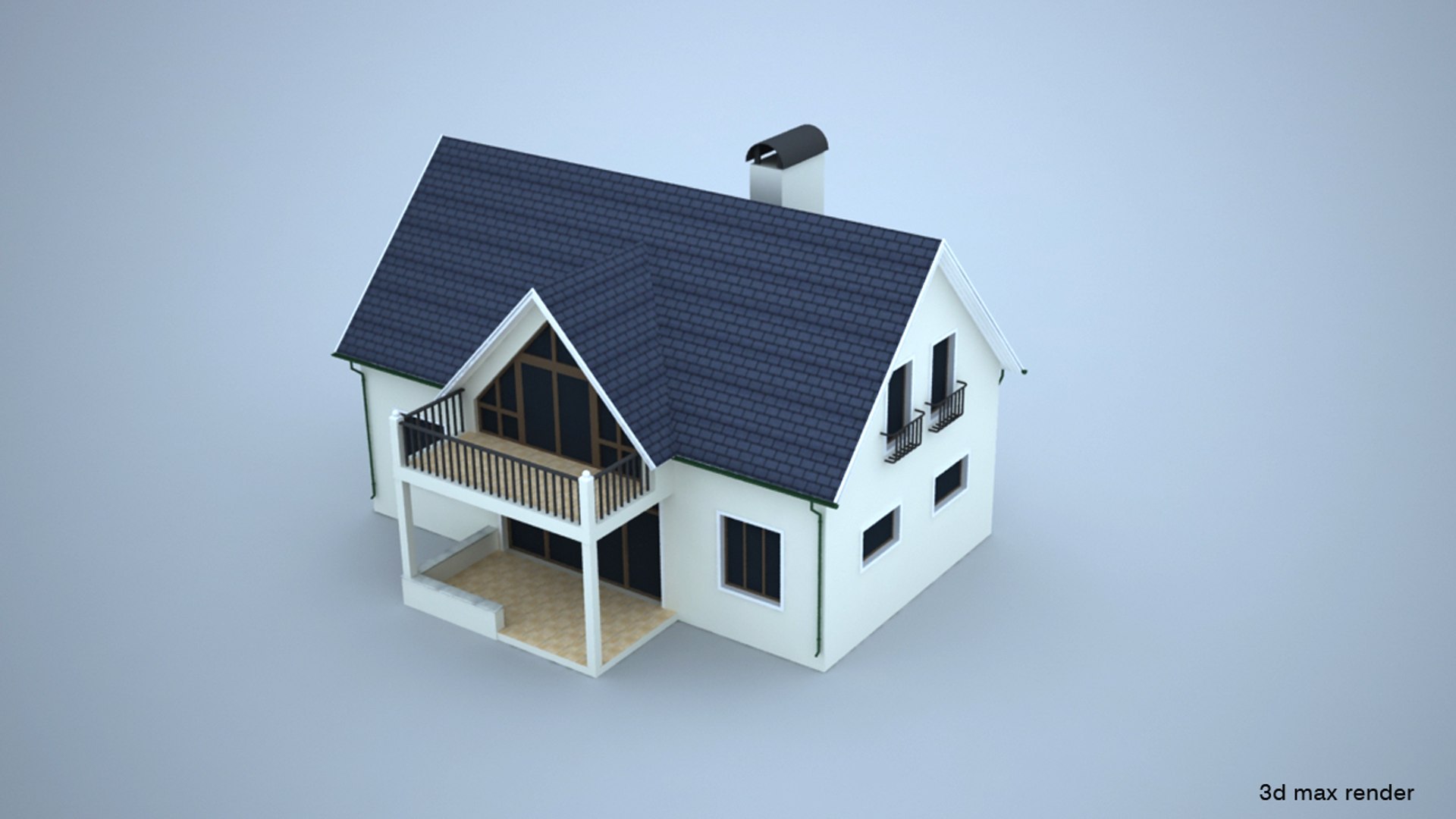 3d small cottage model