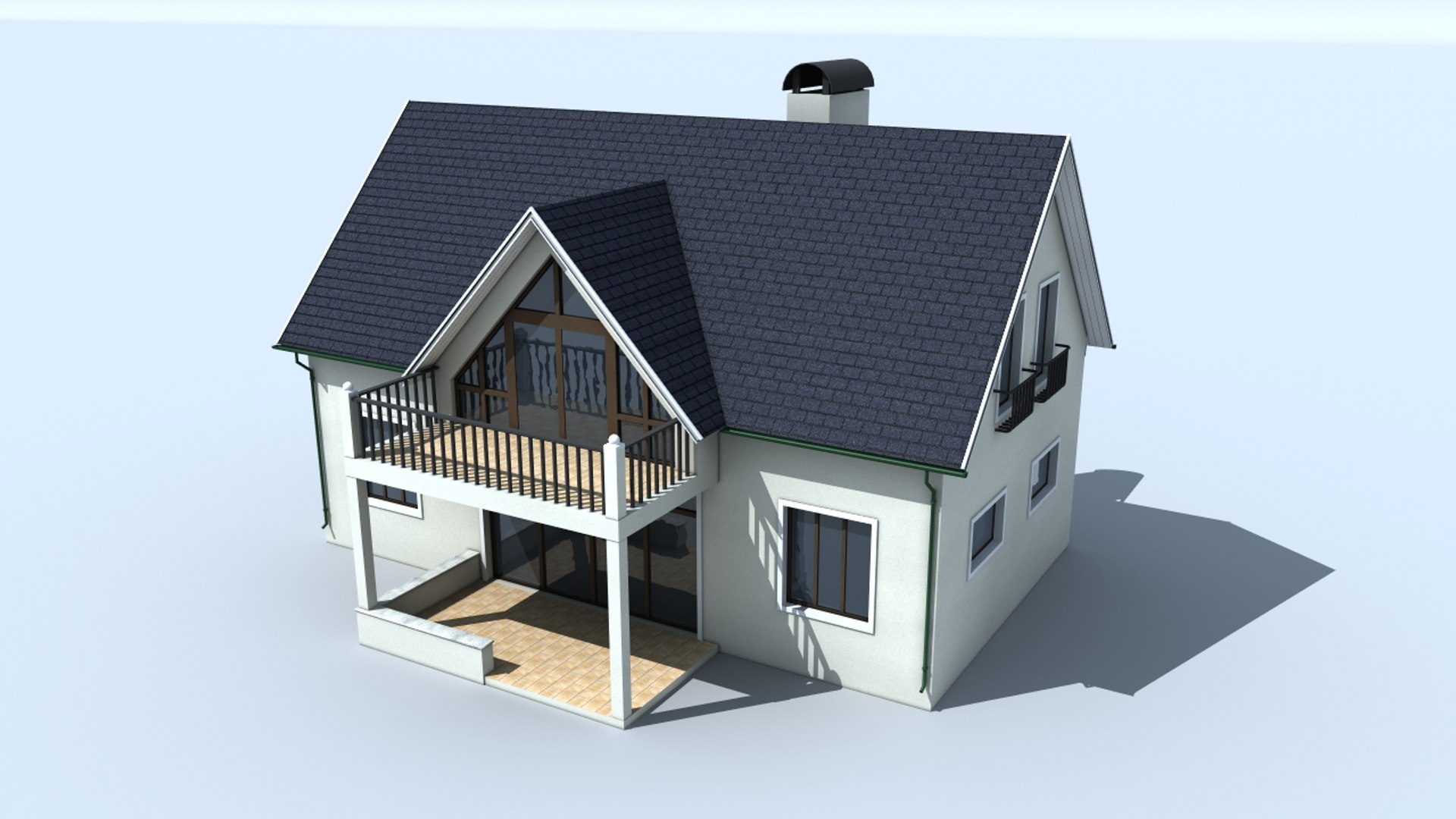 3d small cottage model