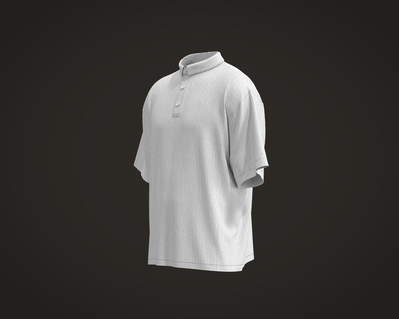 3D Model Mens Crinkled Texture Polo Shirt - TurboSquid 2267423