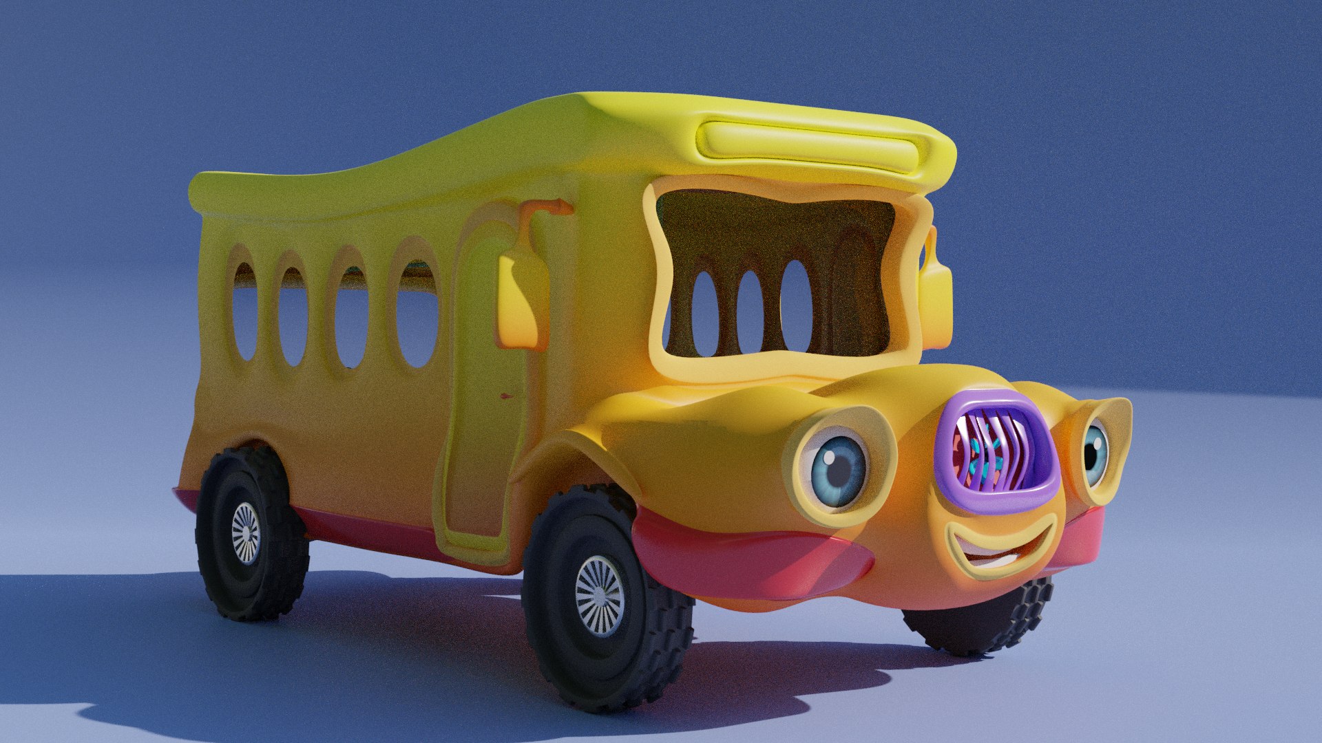 3D Cartoon Bus Model - TurboSquid 1817529