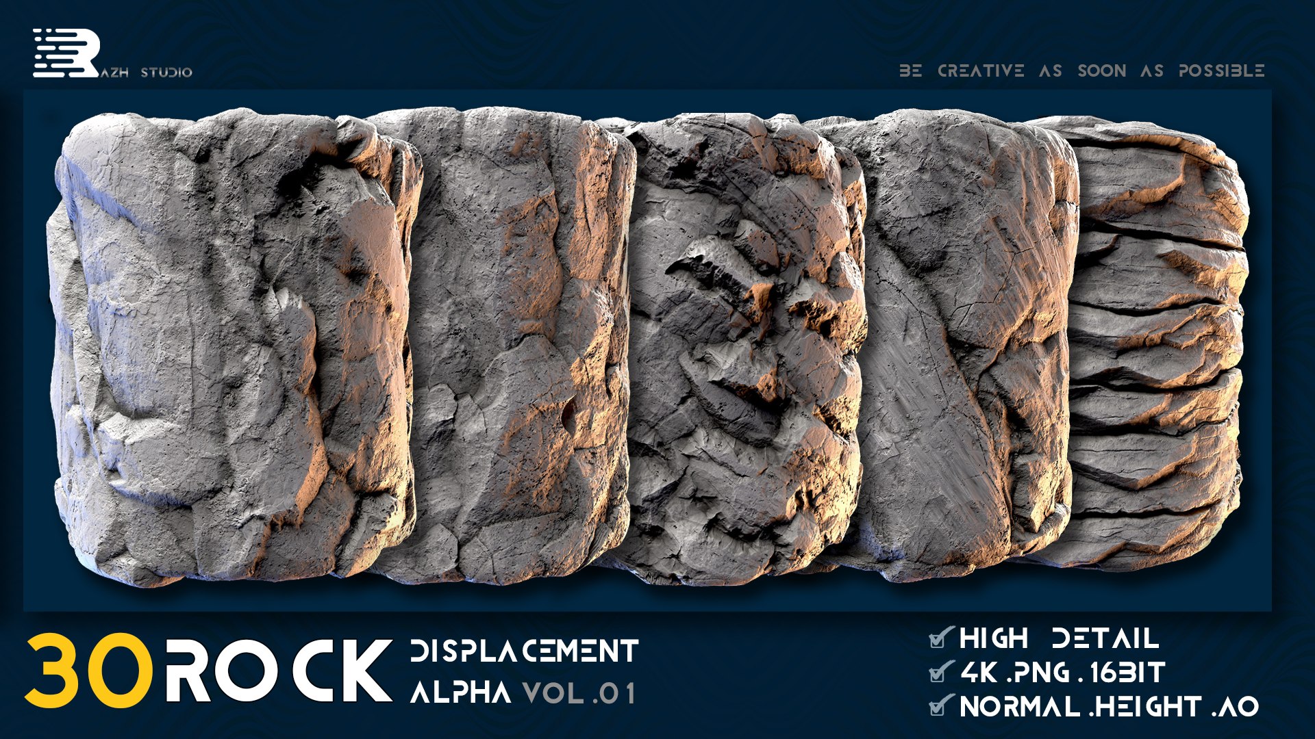 modelo 3d Rock Displacement Alpha - TurboSquid 2057519