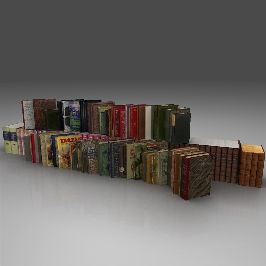 Sets Old Books 3d Obj
