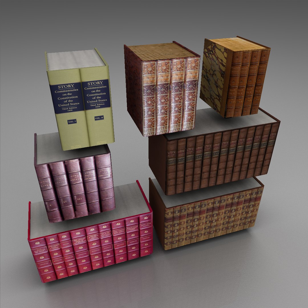 Sets Old Books 3d Obj