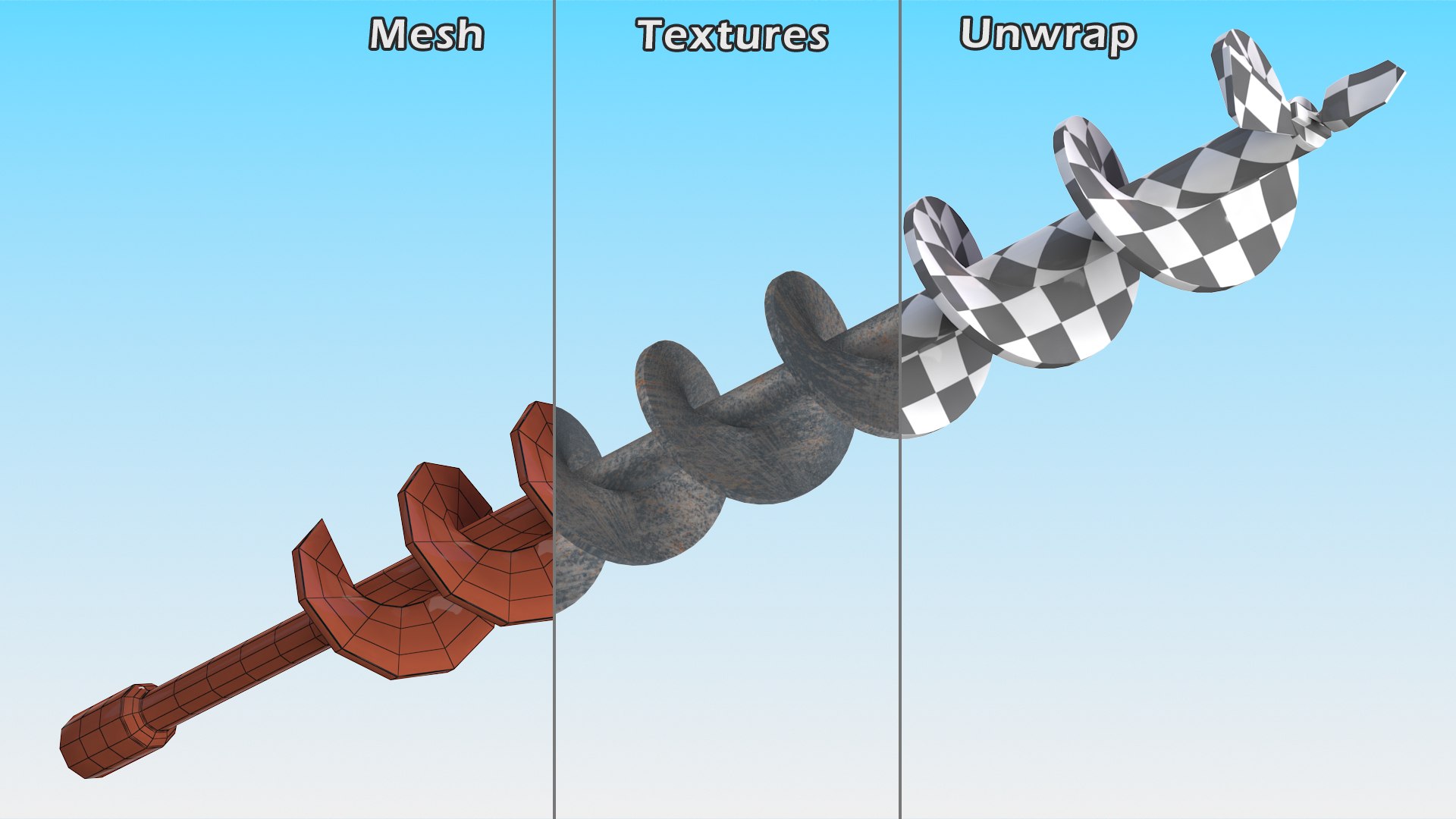 Old Earth Auger Bit 3D Model - TurboSquid 2104811