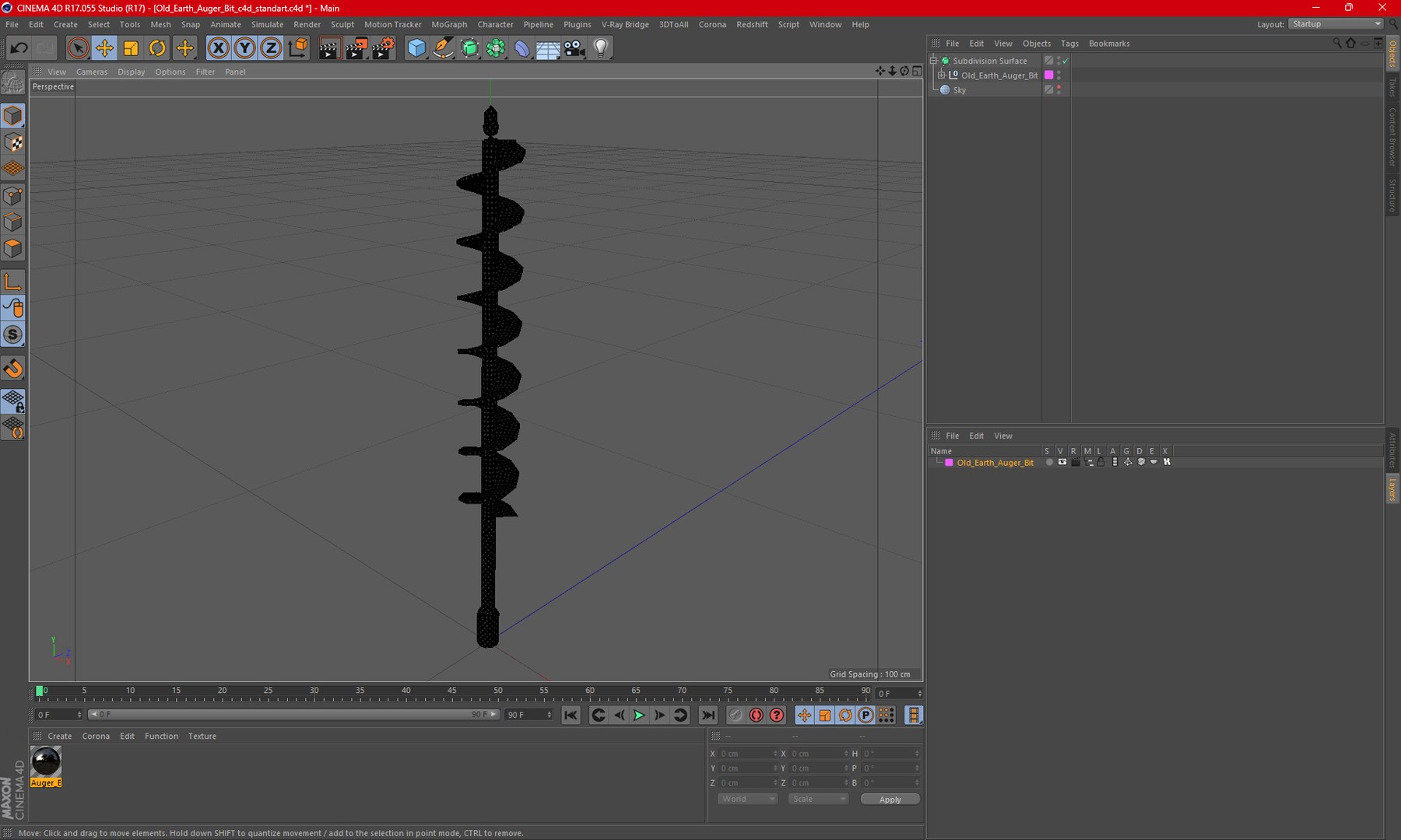Old Earth Auger Bit 3D Model - TurboSquid 2104811