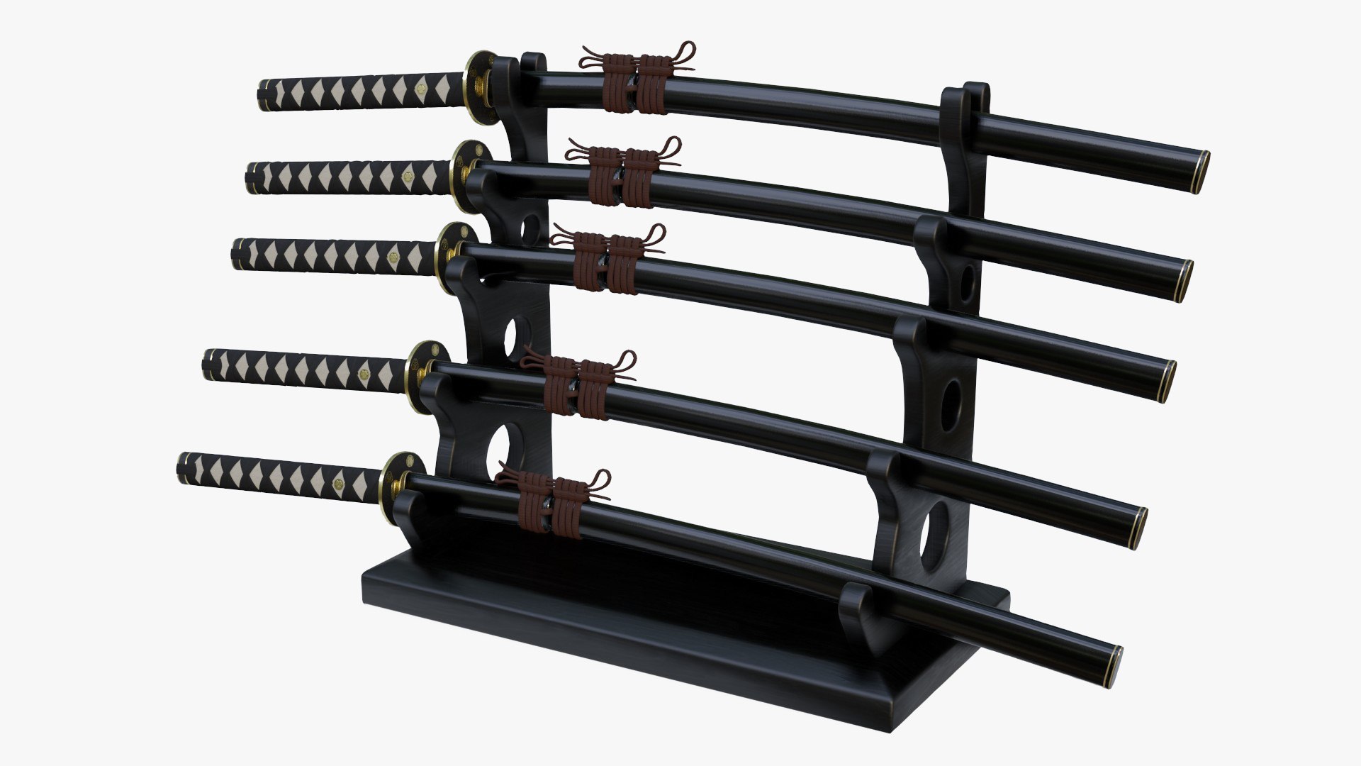 3D Japanese Sword Stands Pack Model - TurboSquid 2248677