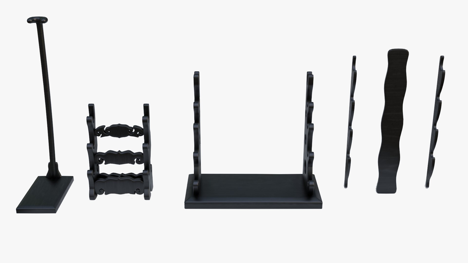 3D Japanese Sword Stands Pack Model - TurboSquid 2248677
