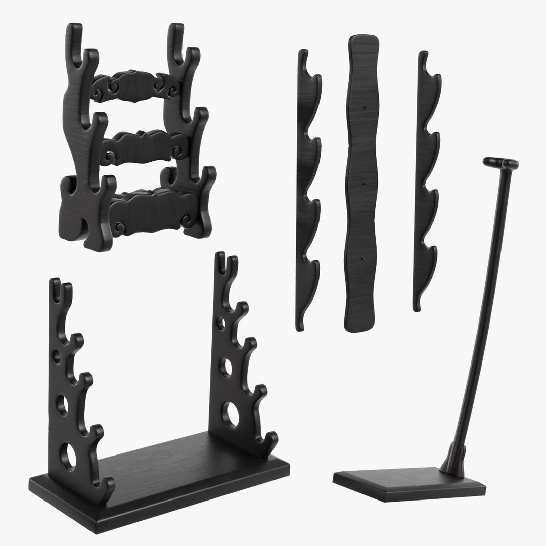 3D Japanese Sword Stands Pack Model - TurboSquid 2248677
