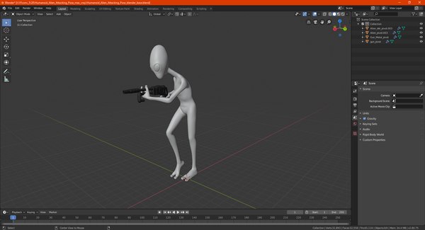 Humanoid alien attacking pose model - TurboSquid 1627771