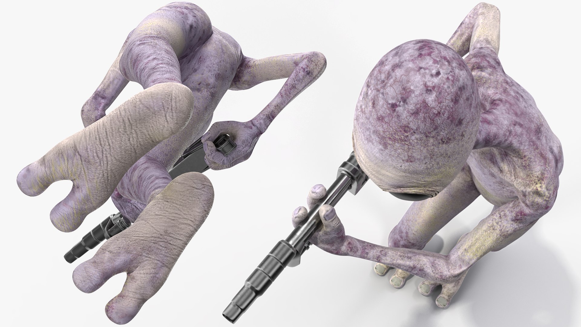 Humanoid Alien Attacking Pose Model - TurboSquid 1627771