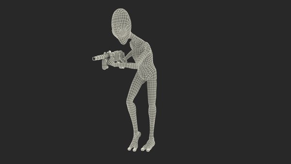 Humanoid alien attacking pose model - TurboSquid 1627771