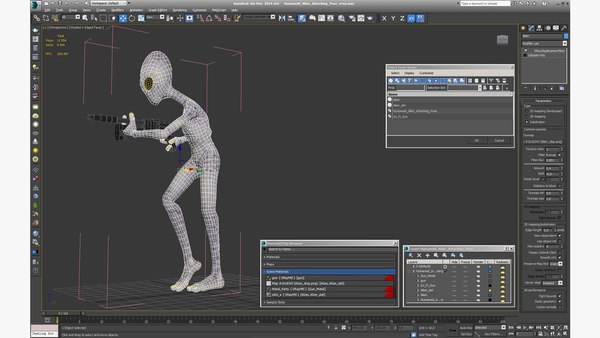 Humanoid alien attacking pose model - TurboSquid 1627771