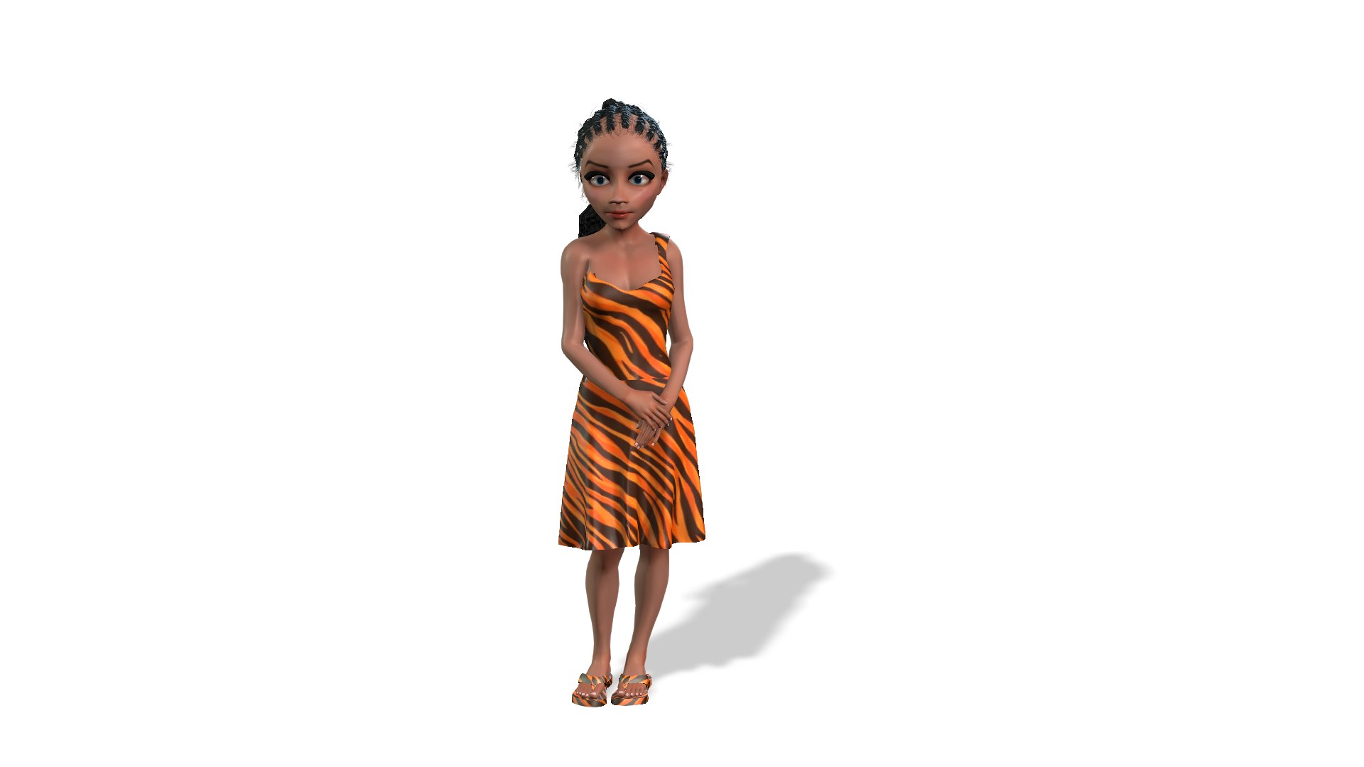 Cartoon Afro Female Cavewoman Fully Rigged 3d Model Turbosquid 1768053