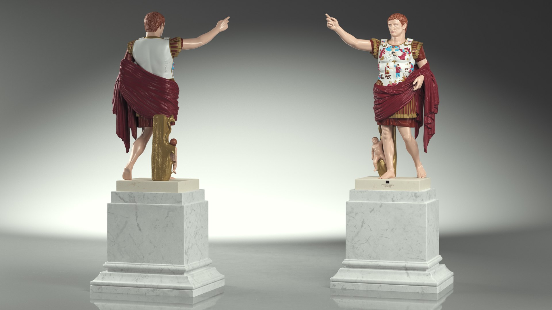 Roman Leader Statue of Prima Porta Stylized Replica 3D model ...