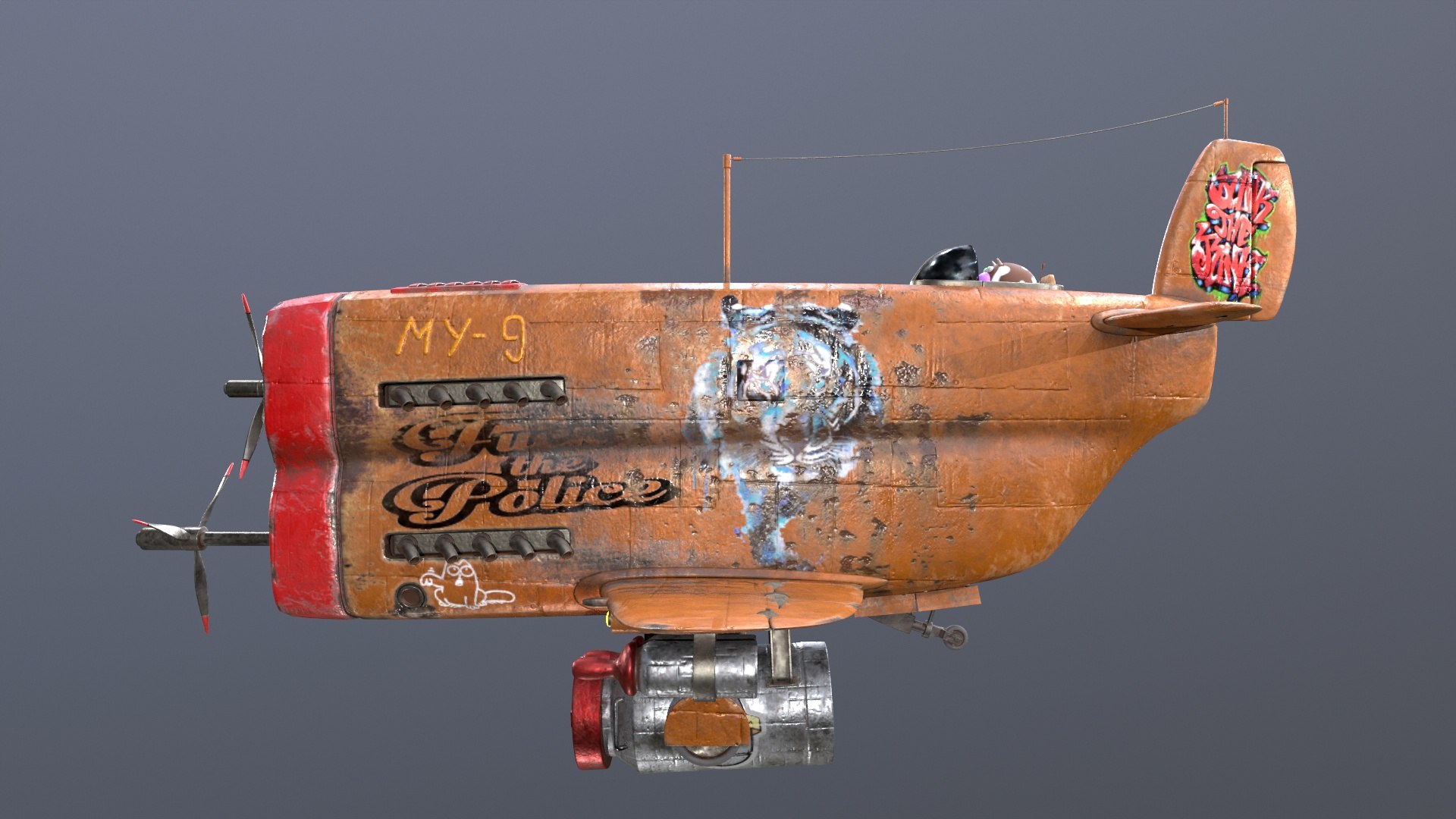 3D Stylized Realistic Brown Airplane - TurboSquid 2110167