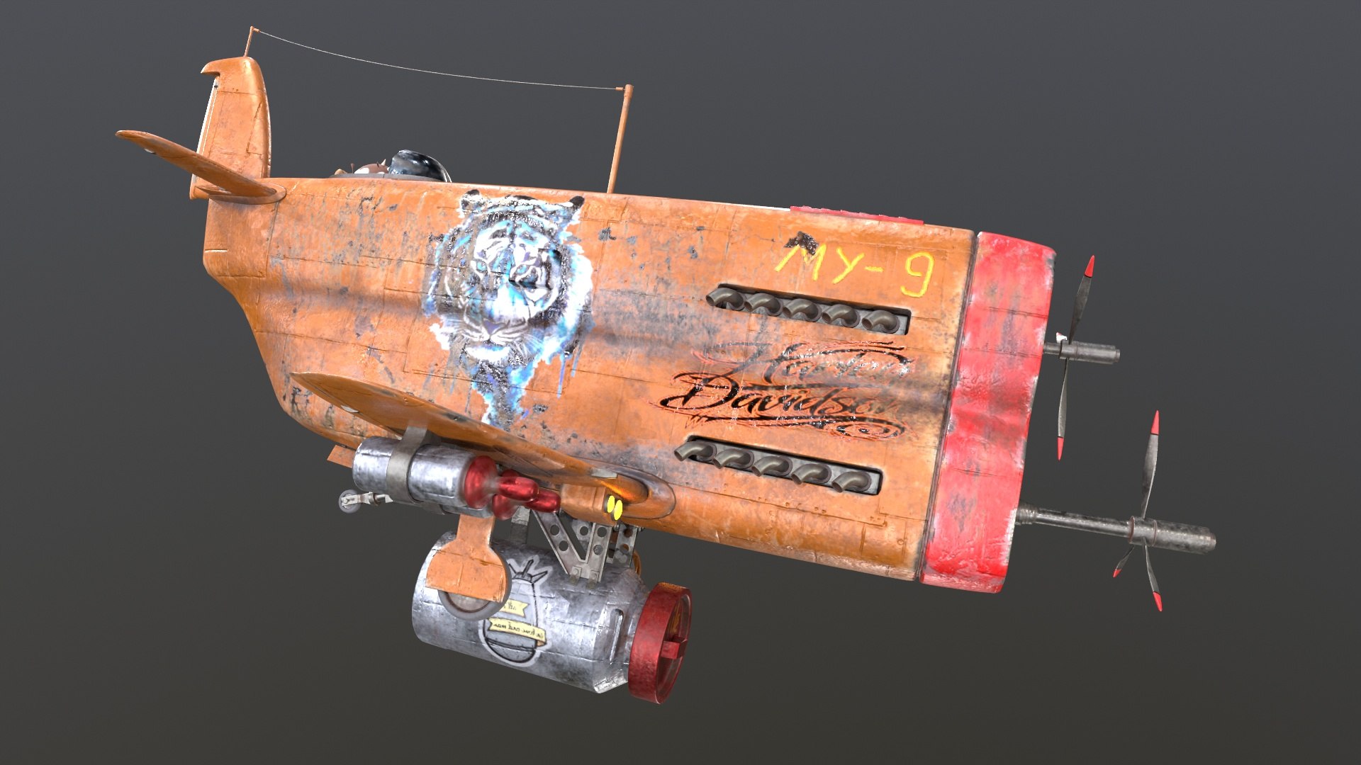 3D Stylized Realistic Brown Airplane - TurboSquid 2110167