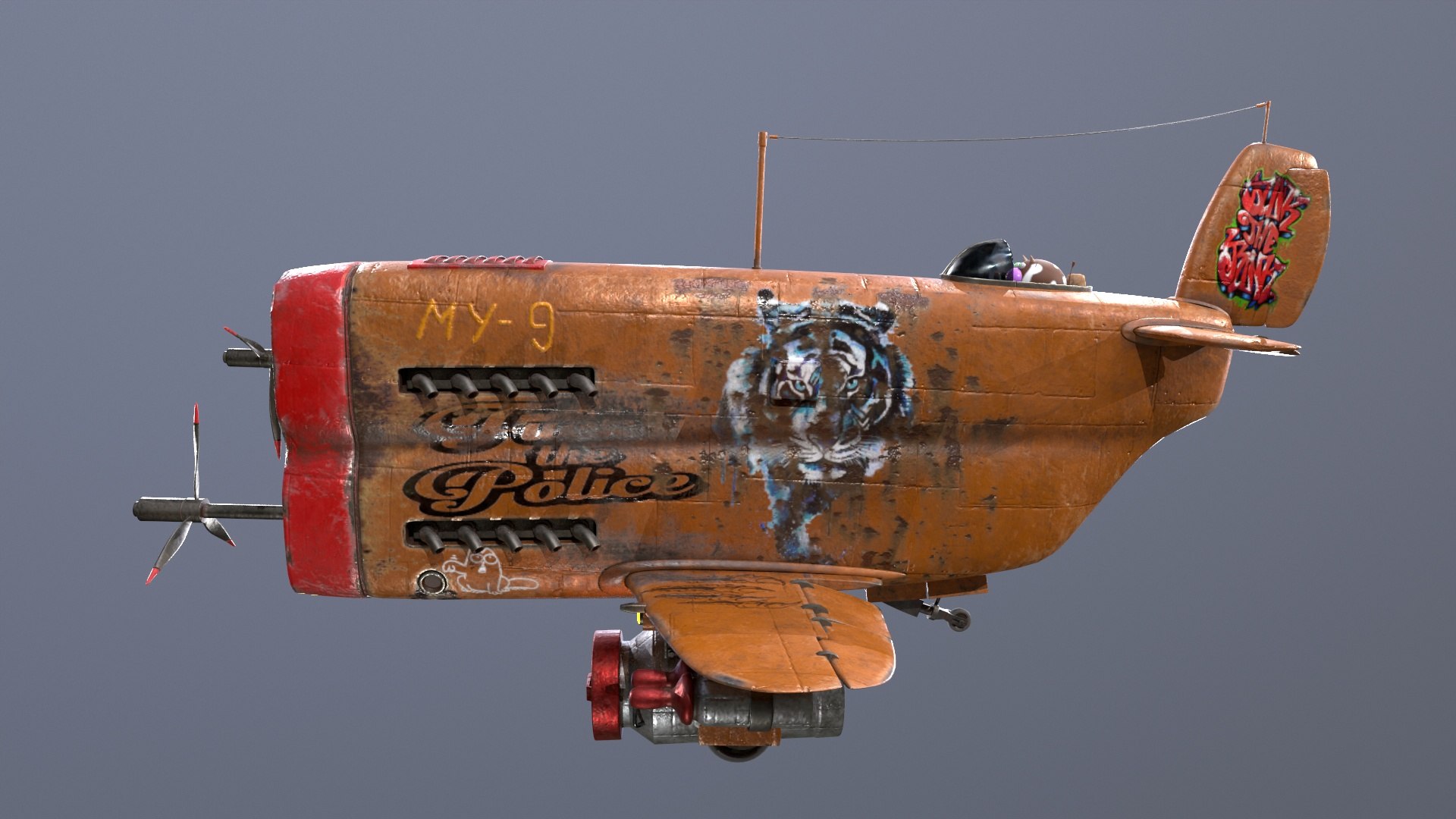 3D Stylized Realistic Brown Airplane - TurboSquid 2110167