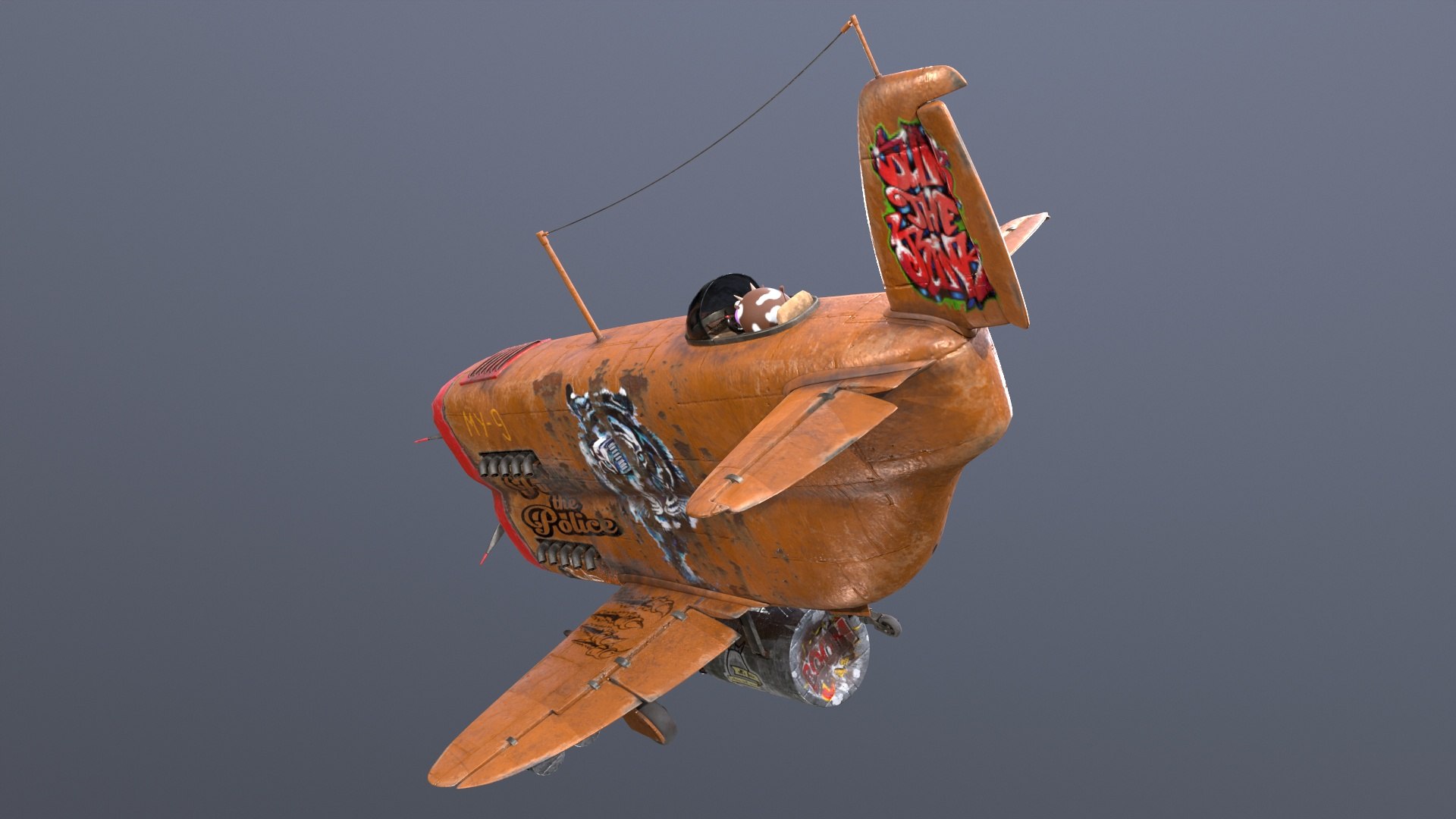 3D Stylized Realistic Brown Airplane - TurboSquid 2110167