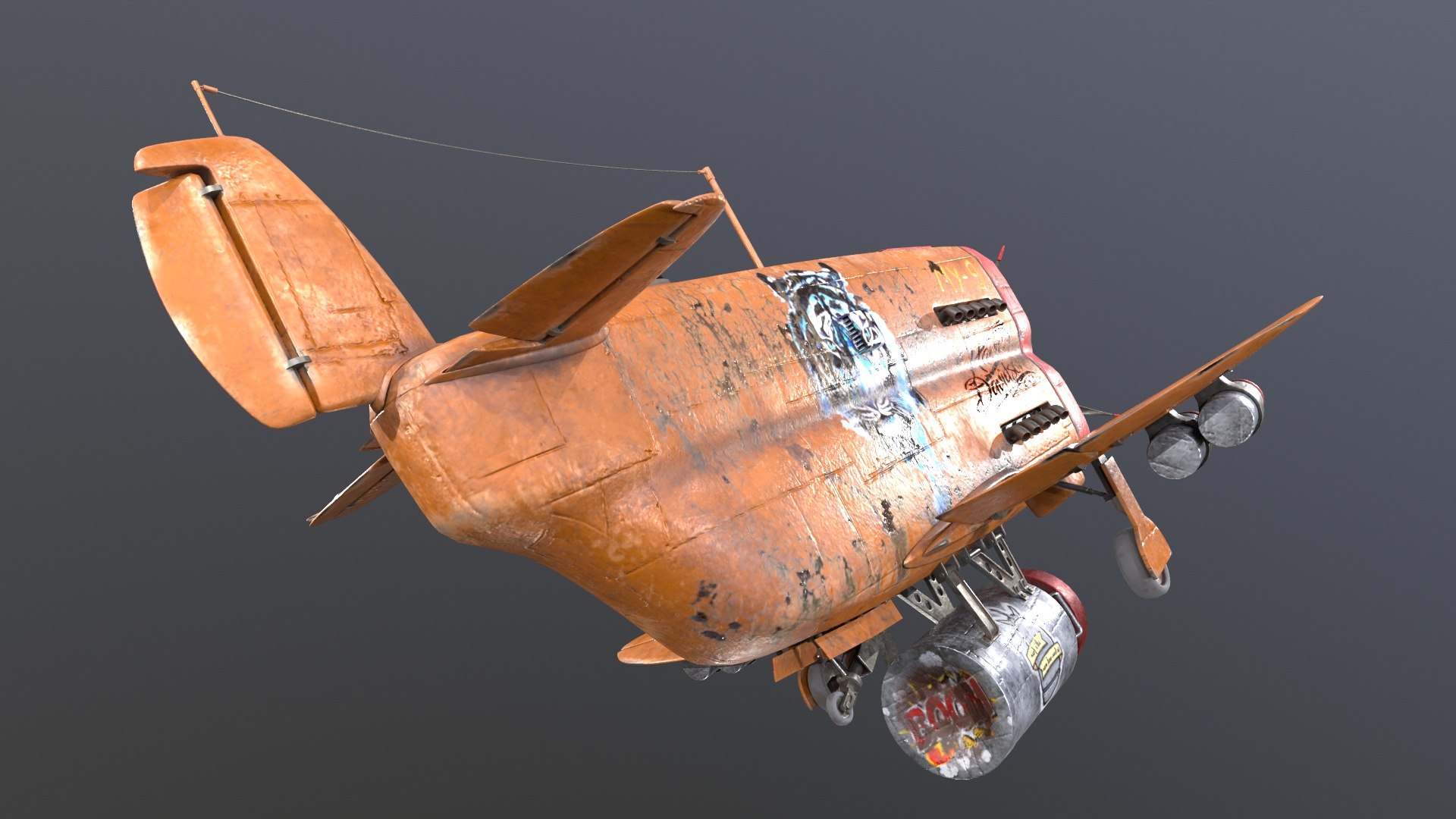 3D Stylized Realistic Brown Airplane - TurboSquid 2110167