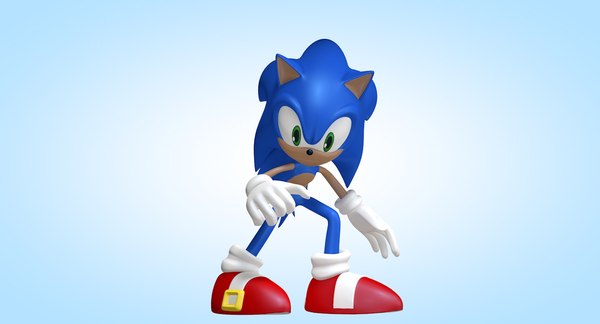 sonic rigged animation 3d model