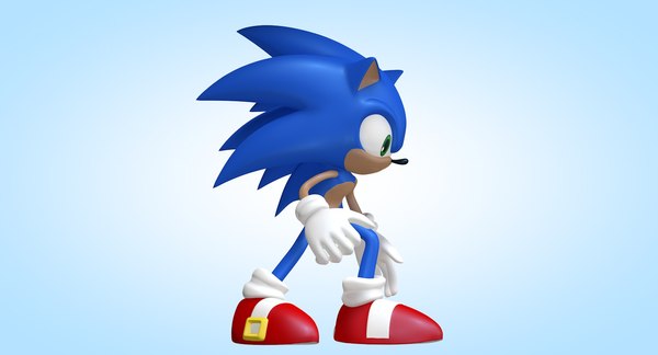 sonic rigged animation 3d model