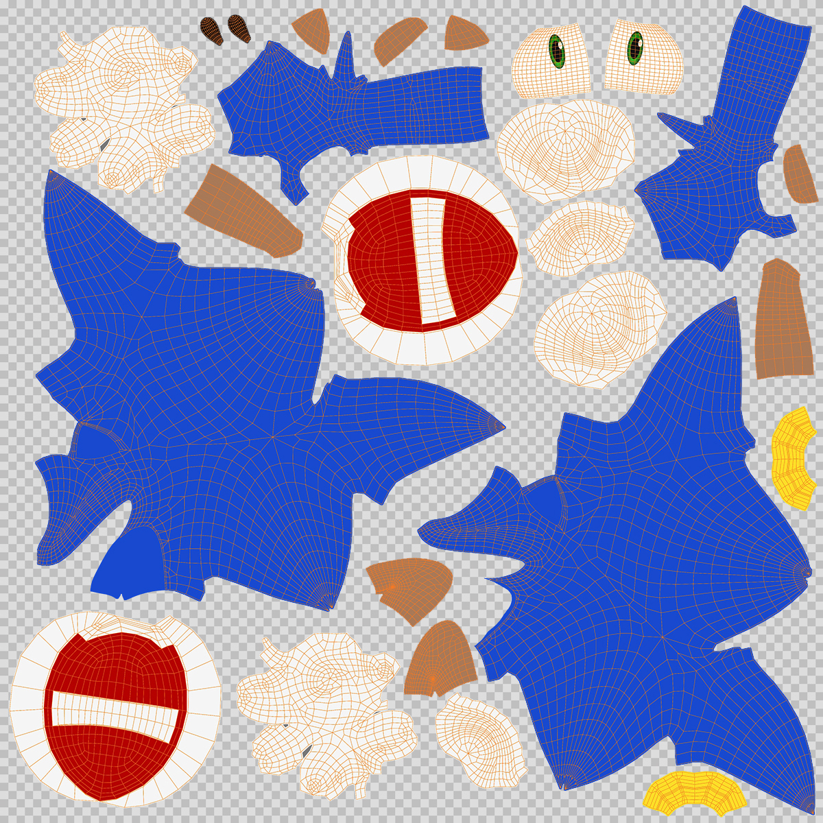 sonic rigged animation 3d model