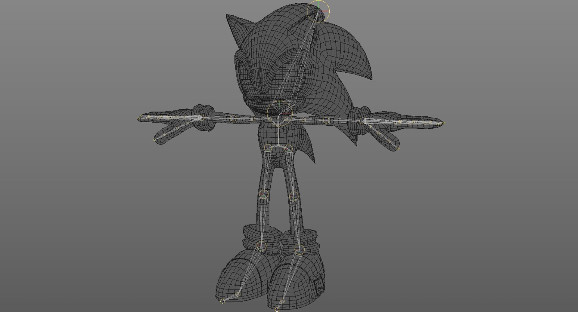 sonic rigged animation 3d model