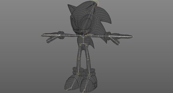 sonic rigged animation 3d model