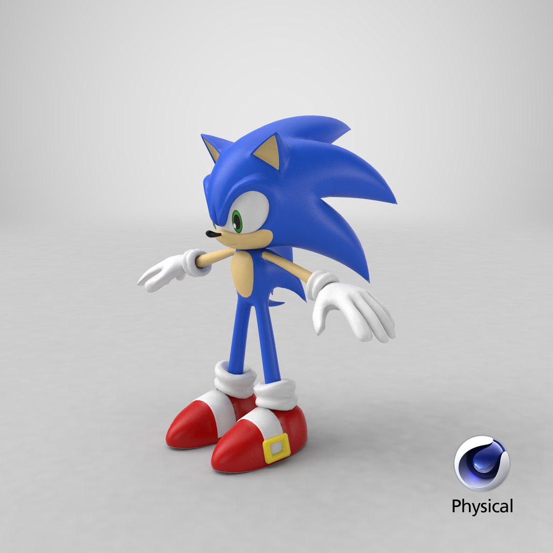 sonic rigged animation 3d model